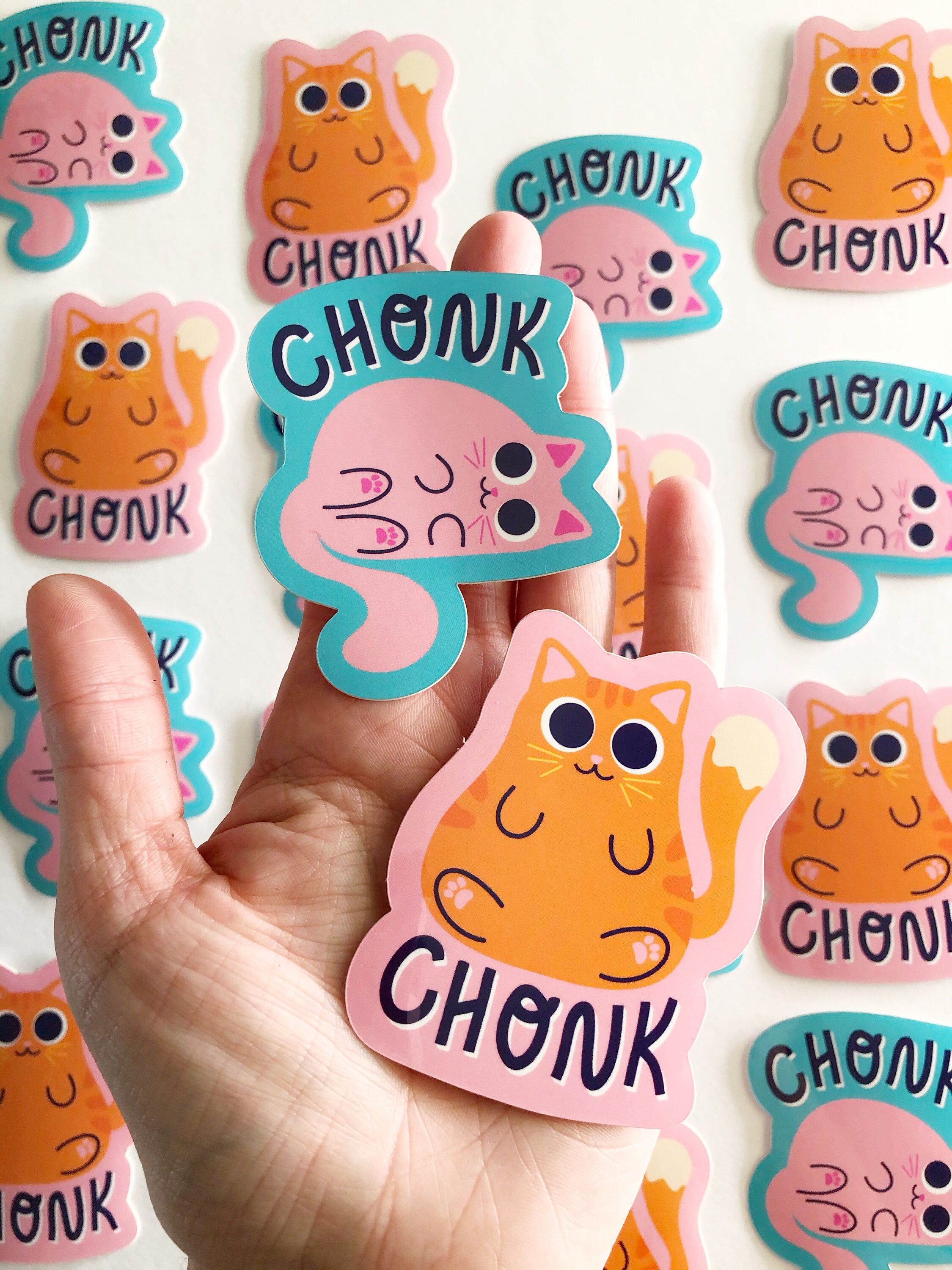 Chonk Cat Sticker Pack Bundle Fat Chonk Cat Chunky Kitty | Etsy