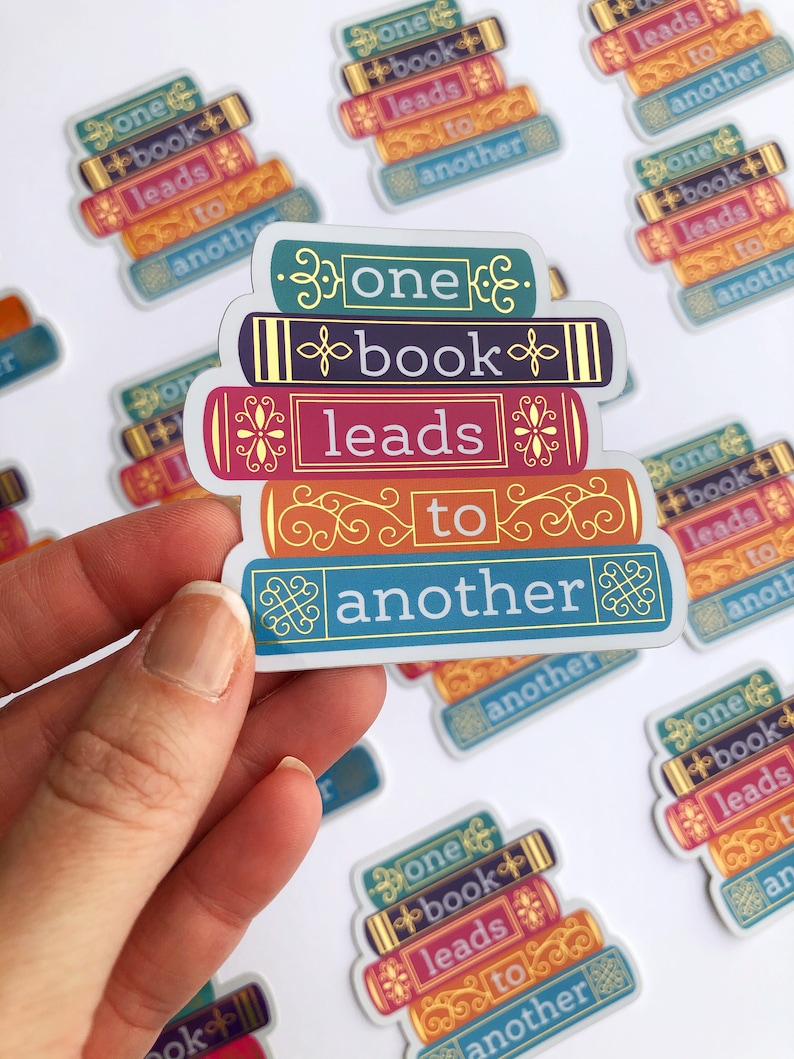 One Book Leads to Another Sticker Stack of Books Bookish - Etsy