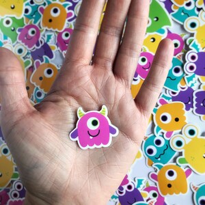 Cute Monster Mini Stickers Set of 6 | Pack of Monster Vinyl Decals ...