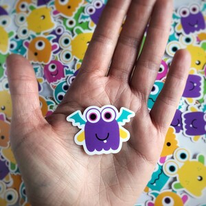 Cute Monster Mini Stickers Set of 6 | Pack of Monster Vinyl Decals ...