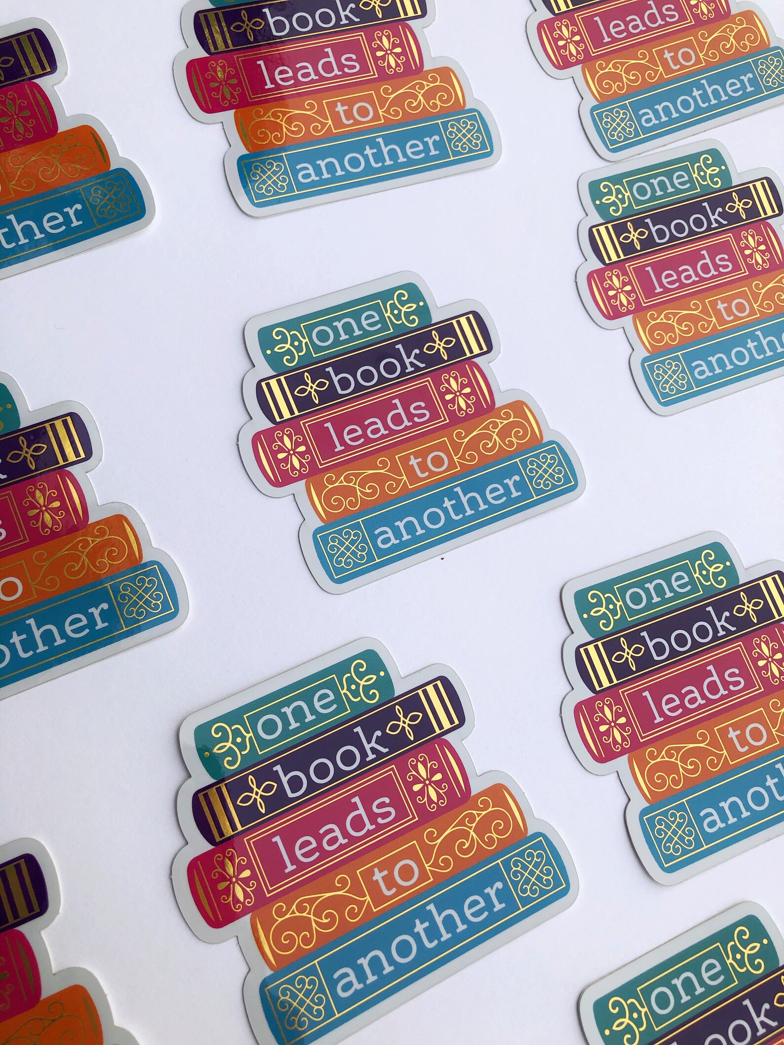 One Book Leads to Another Sticker Stack of Books Bookish - Etsy