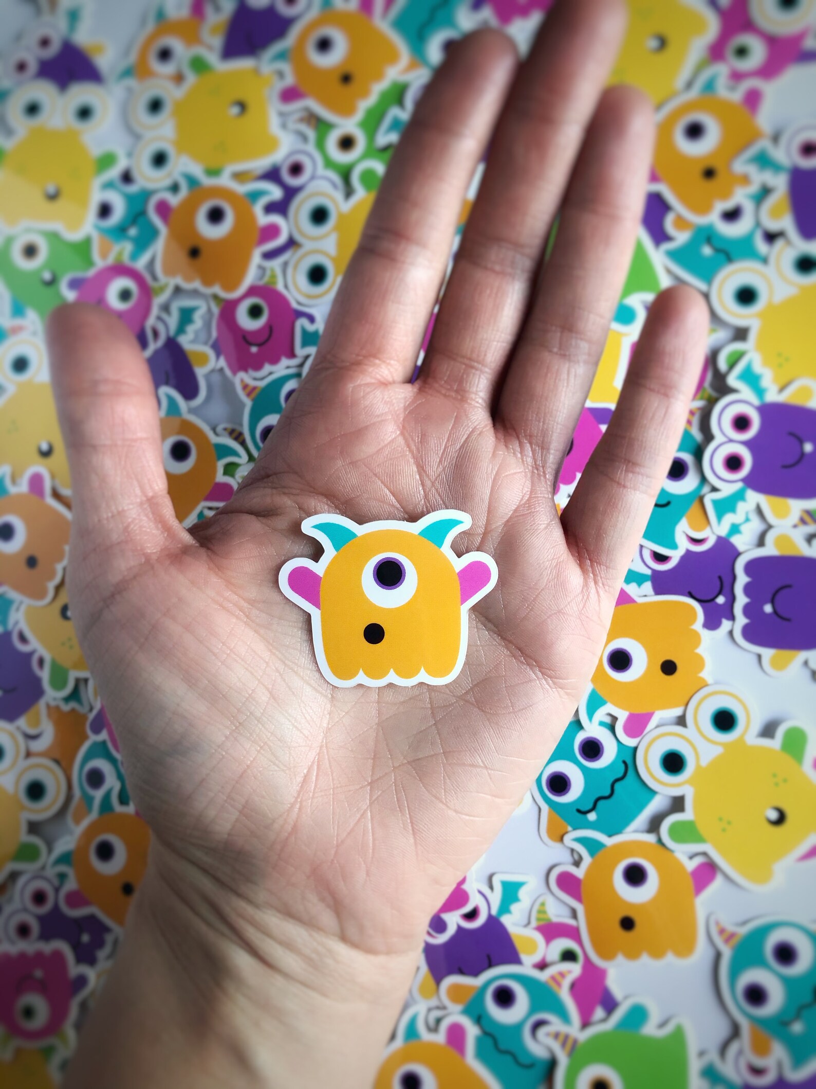 Cute Monster Mini Stickers Set of 6 Pack of Monster Vinyl | Etsy