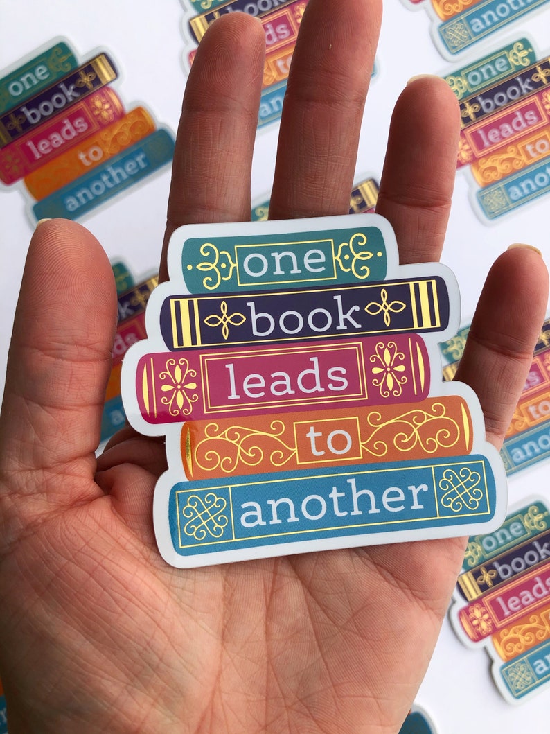 One Book Leads to Another Sticker Stack of Books Bookish - Etsy
