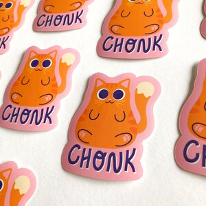 Chonk Cat Sticker | Cute Fat Orange Cat Waterproof Decal | Crazy Cat ...