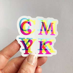 CMYK Sticker Graphic Designer Letterpress Style Artist Laptop Decal ...