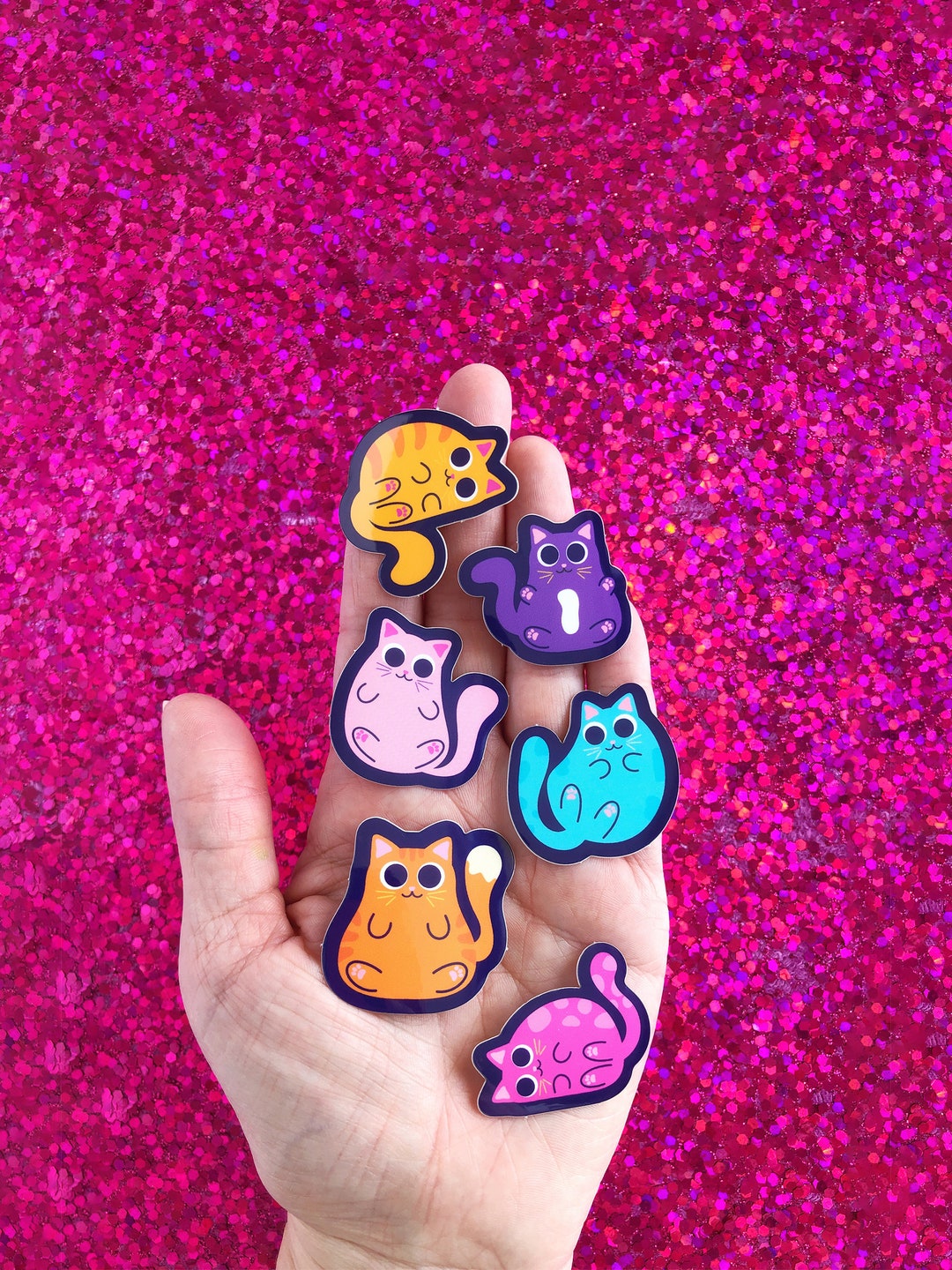 Cute Cat Sticker Pack | Fat Chonk Cat | Chunky Kitty Vinyl Decals ...