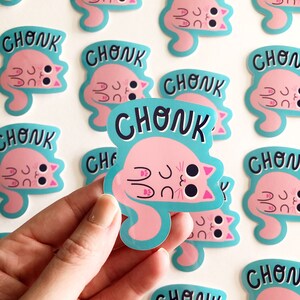 Chonk Cat Sticker | Cute Fat Pink Kitty Waterproof Decal | Crazy Cat ...