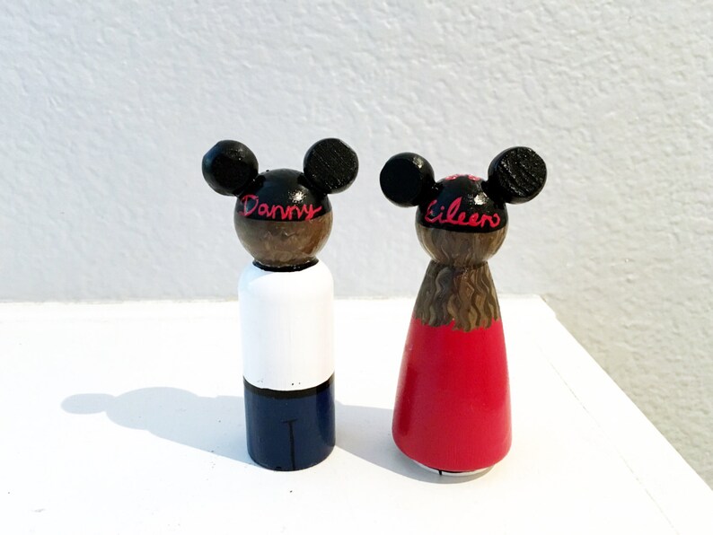 Custom Disney Mickey Minnie Mouse Ears Peg People | Etsy