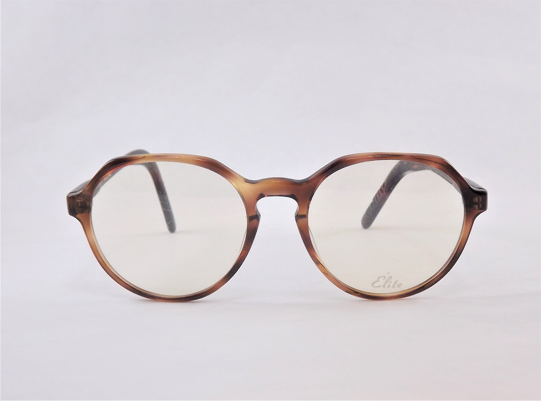Vintage Women's Hexagon Round Eyeglasses, Brown Tortoise Shell Glasses ...