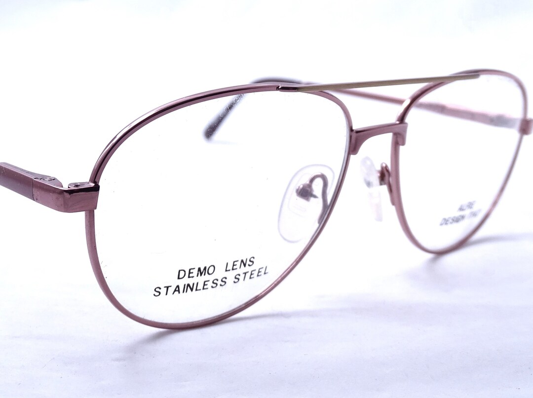 Stainless Steel Bronze Copper Metal Aviators, 1980's NOS Vintage Unisex ...