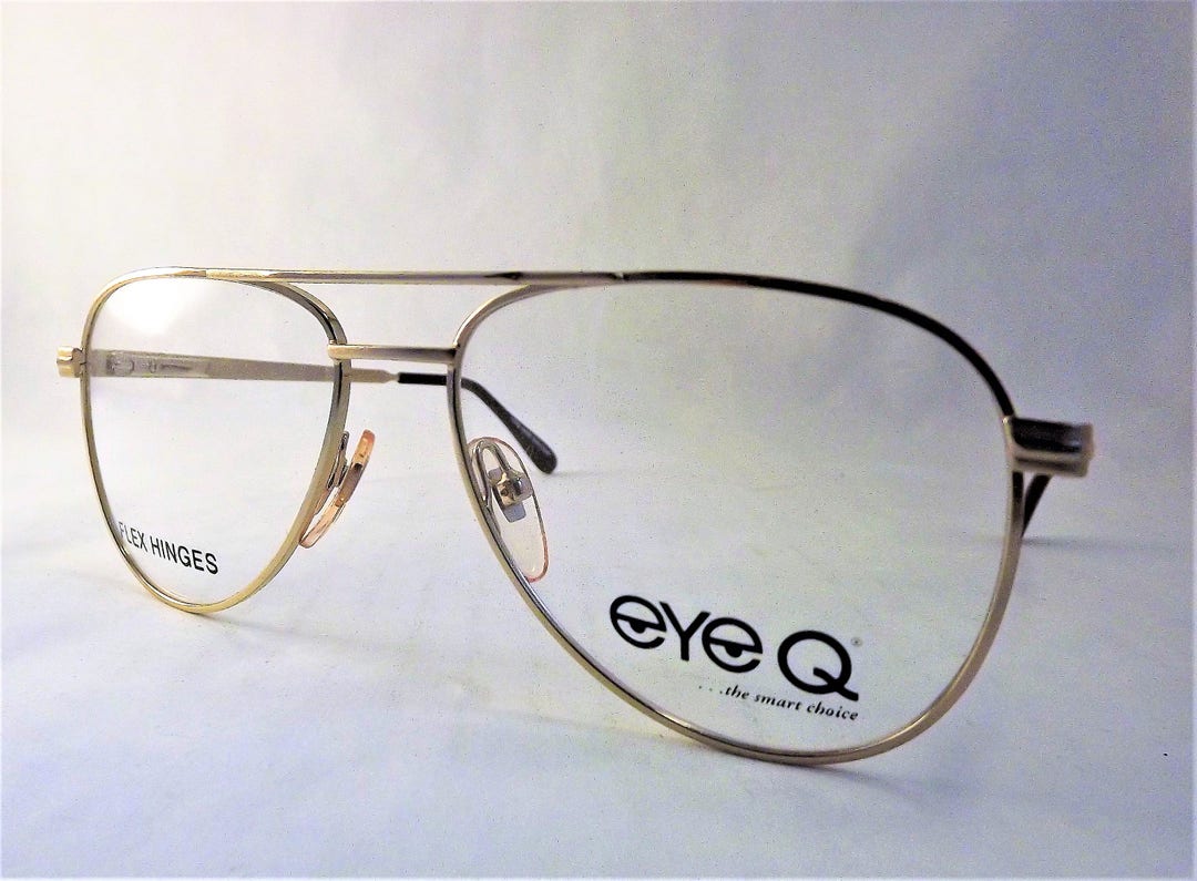 Men's Gold Aviator Eyeglasses, Vintage NOS Wire Metal Double Bridge ...
