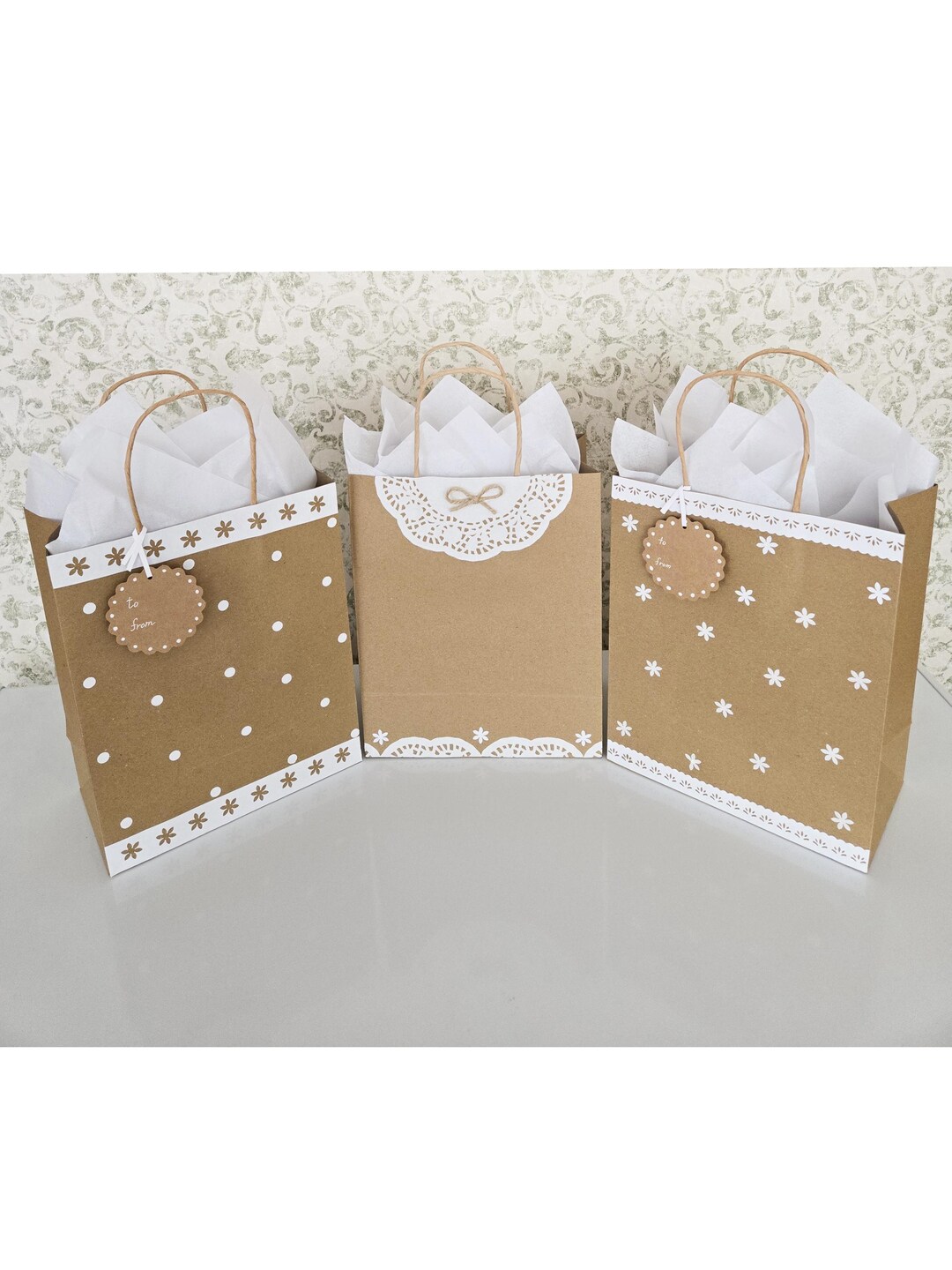 Paper Gift Bags With Handles Pack of 3 Bags - Etsy