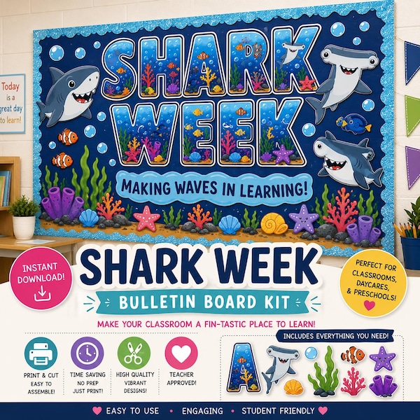 Shark Bulletin Board - Etsy