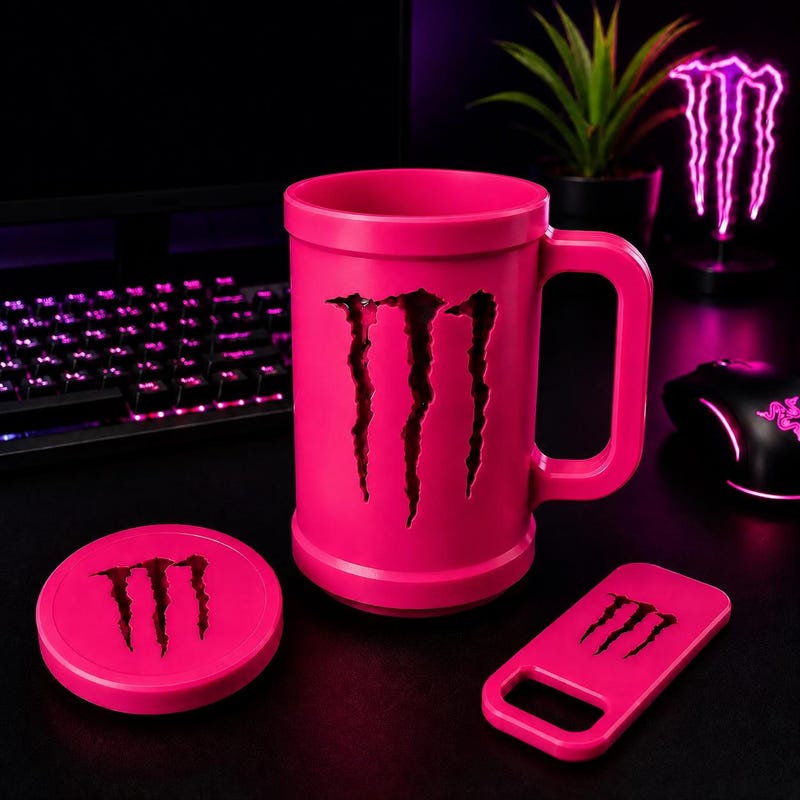 Monster Can Pink - Etsy