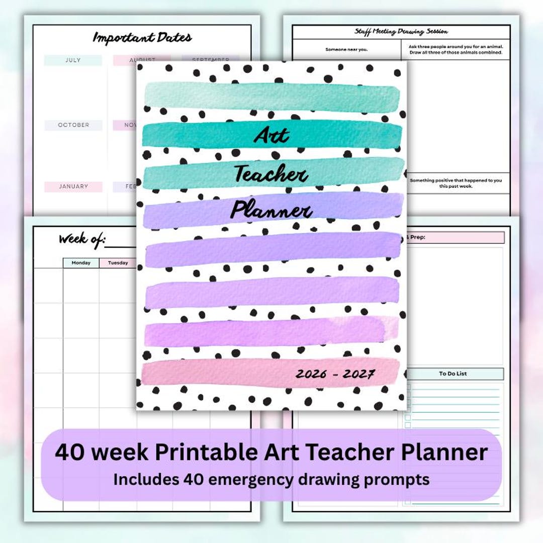 2026-2027 Art Teacher Planner | Printable PDF | Lesson Planning ...