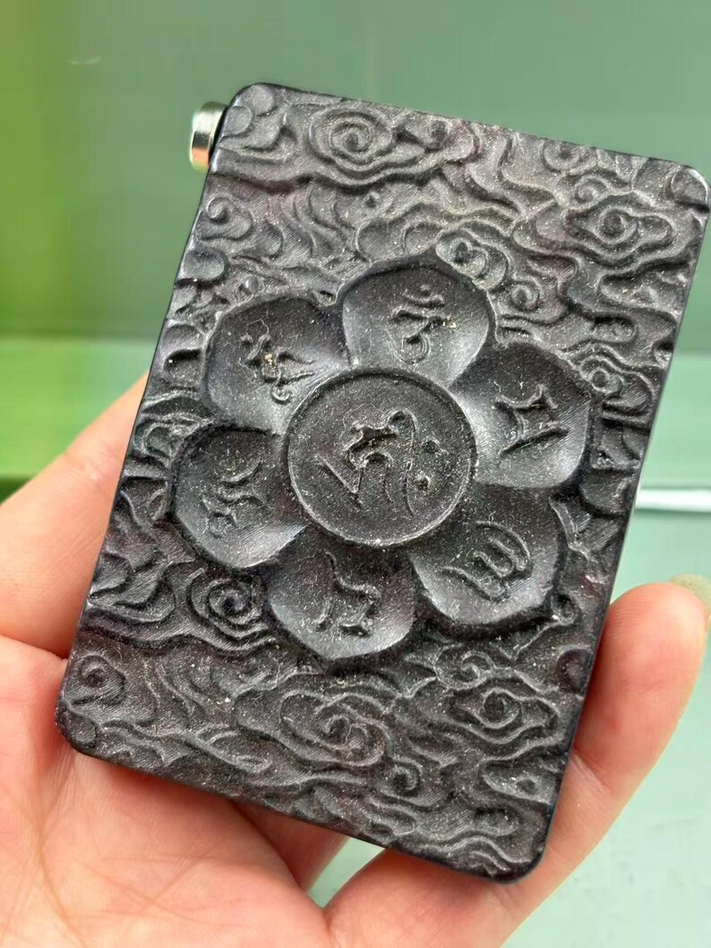 Meteorite Six Syllable Mantra Pendant Spiritual Handheld Ornament ...