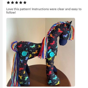 Button Jointed Pony Pdf Pattern Horse Toy Sewing Pattern Animal Softie ...
