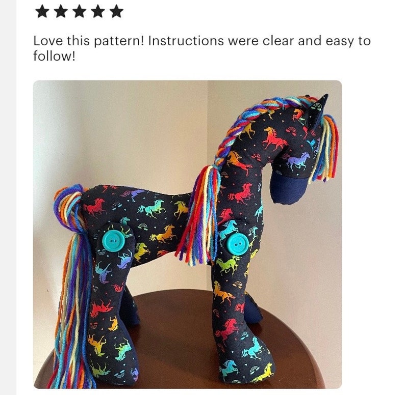Button Jointed Pony Pdf Pattern Horse Toy Sewing Pattern Animal Softie ...