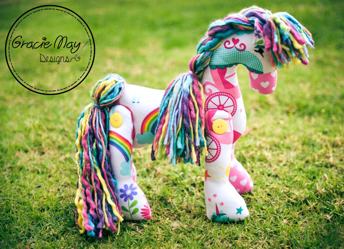 Button Jointed Pony Pdf Pattern Horse Toy Sewing Pattern Animal Softie ...