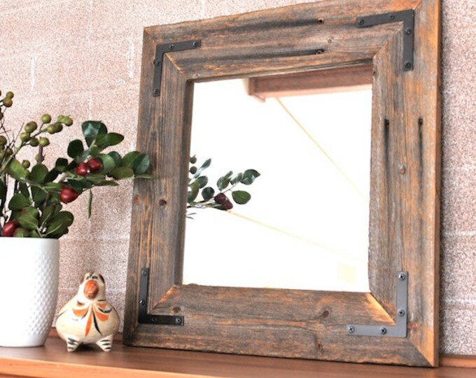 Ready to Ship Rustic Modern Mirror Reclaimed Wood Mirror - Etsy