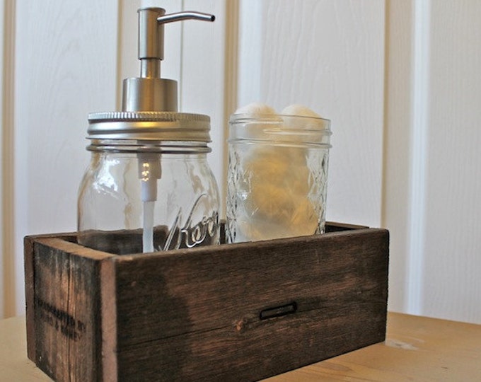 Rustic Reclaimed Wood Caddy - Desk Organizer - Etsy
