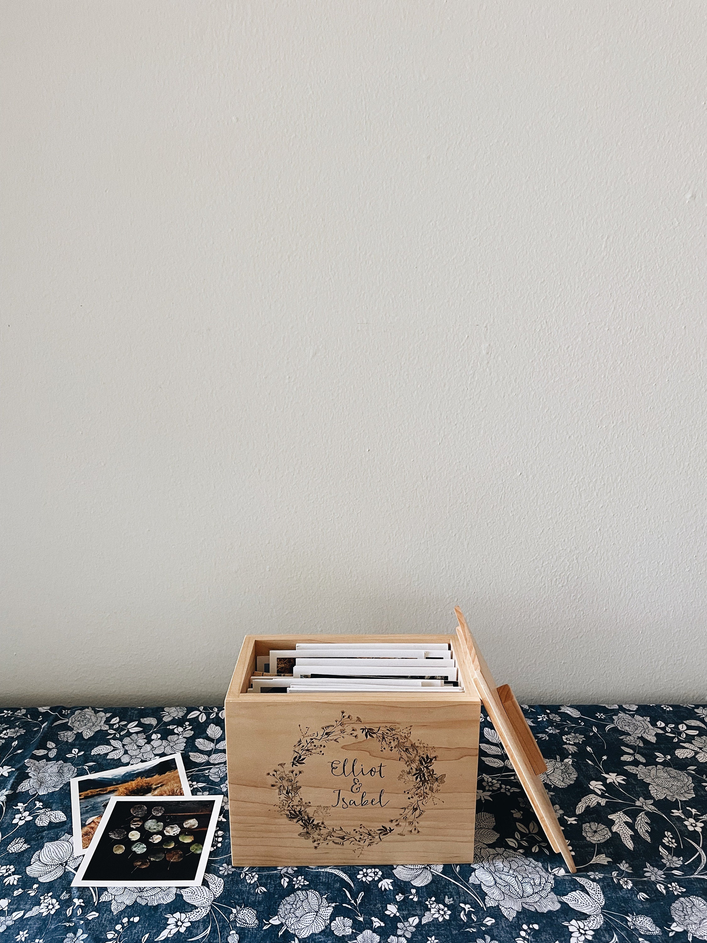 Engraved Wedding Photo Box, Personalized Wedding Gift, Wooden Keepsake ...