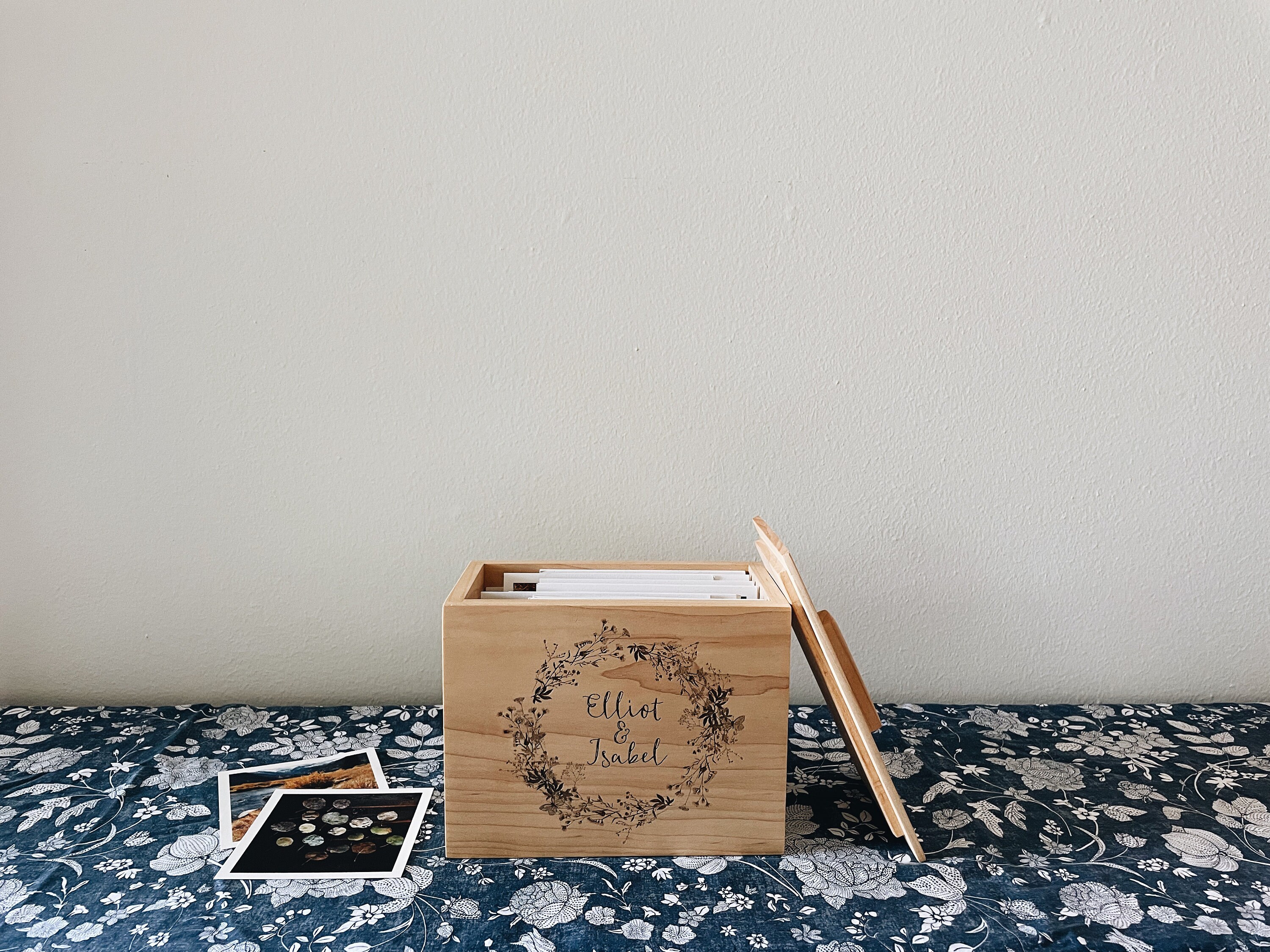 Engraved Wedding Photo Box, Personalized Wedding Gift, Wooden Keepsake ...