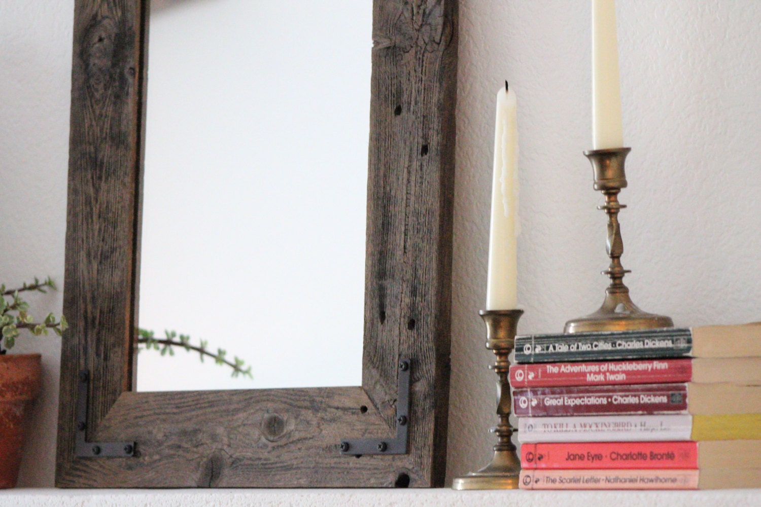 Small Mirror, Small Wood Framed Mirror, Wall Mirror, Reclaimed Wood ...