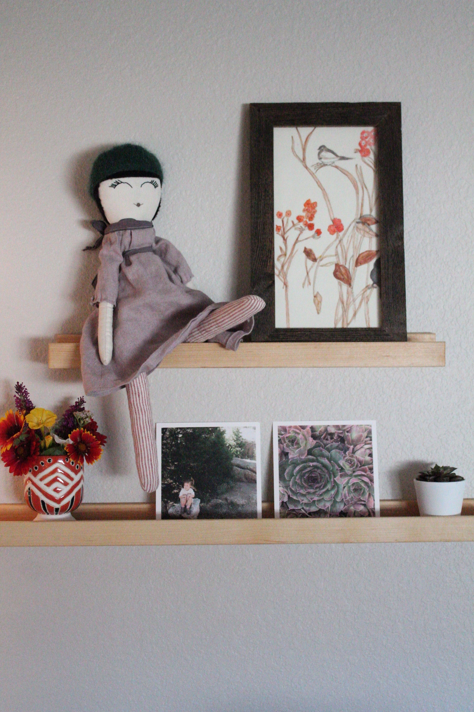 Walnut Picture Ledge Shelf: 60" Gallery Wall Mount, Art Display - Etsy