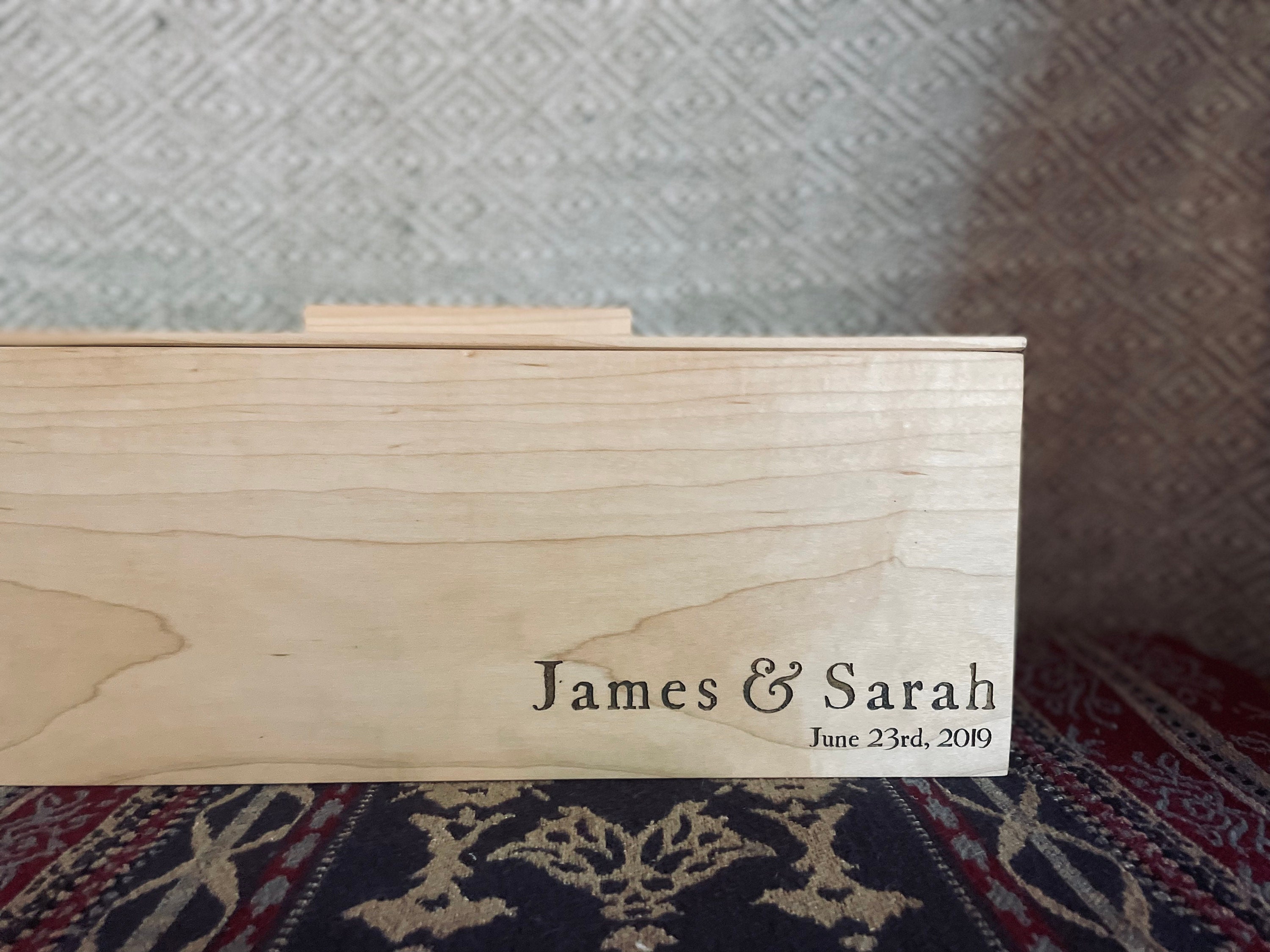 Engraved Wedding Photo Box, Personalized Wedding Gift, Wooden Keepsake ...