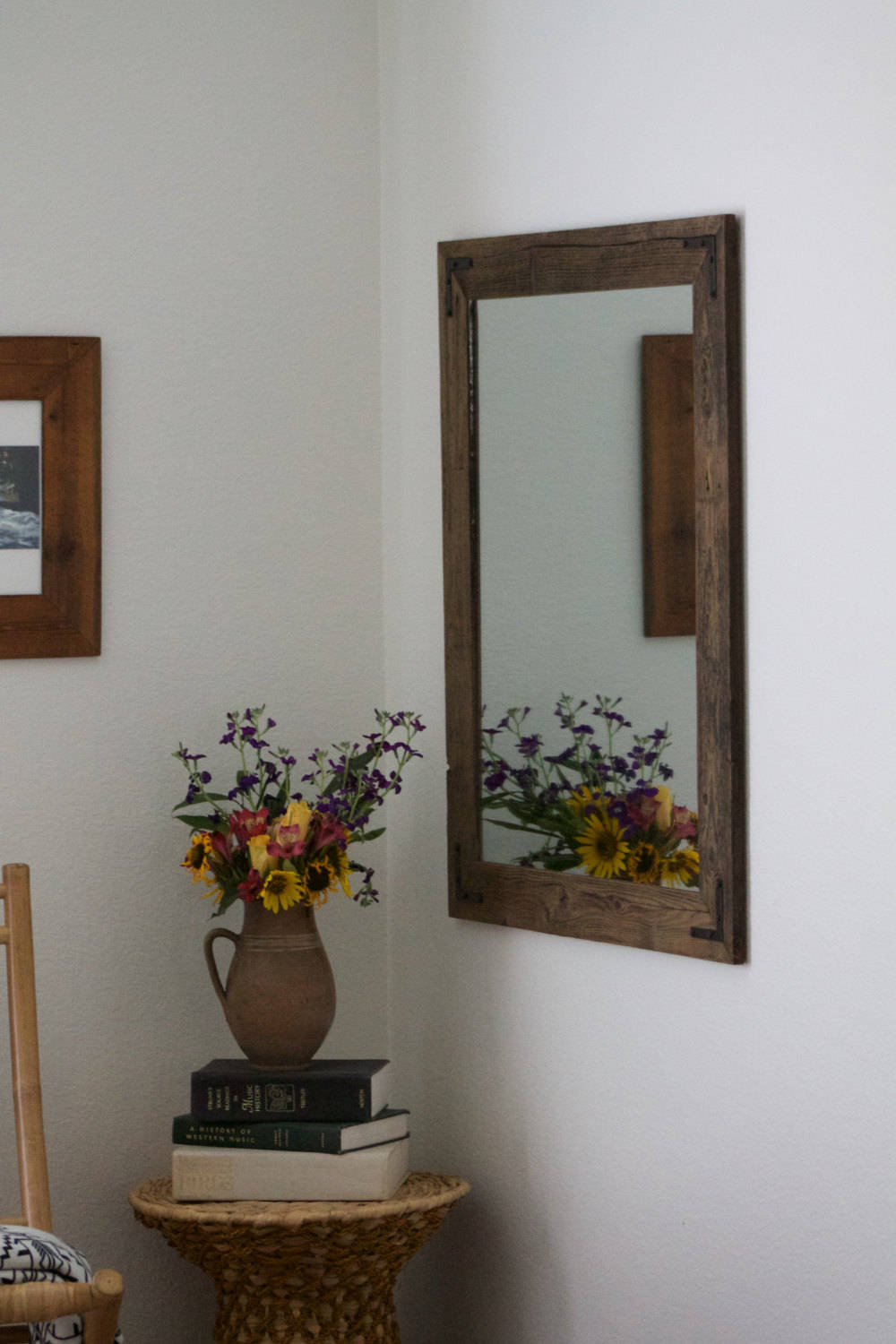 Wood Mirror Rustic Wall Mirror Large Wall Mirror Vanity | Etsy