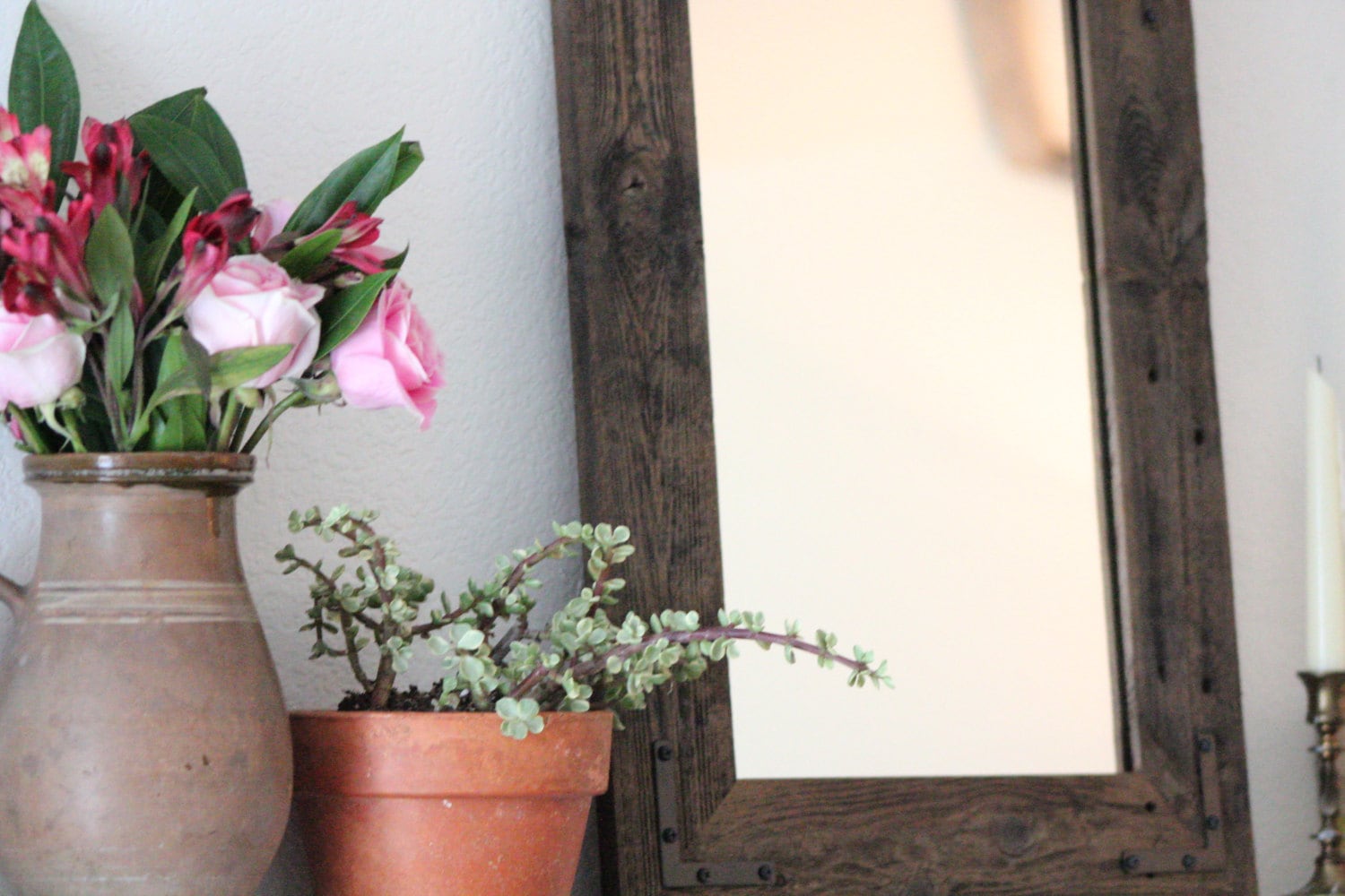 Small Mirror, Small Wood Framed Mirror, Wall Mirror, Reclaimed Wood ...