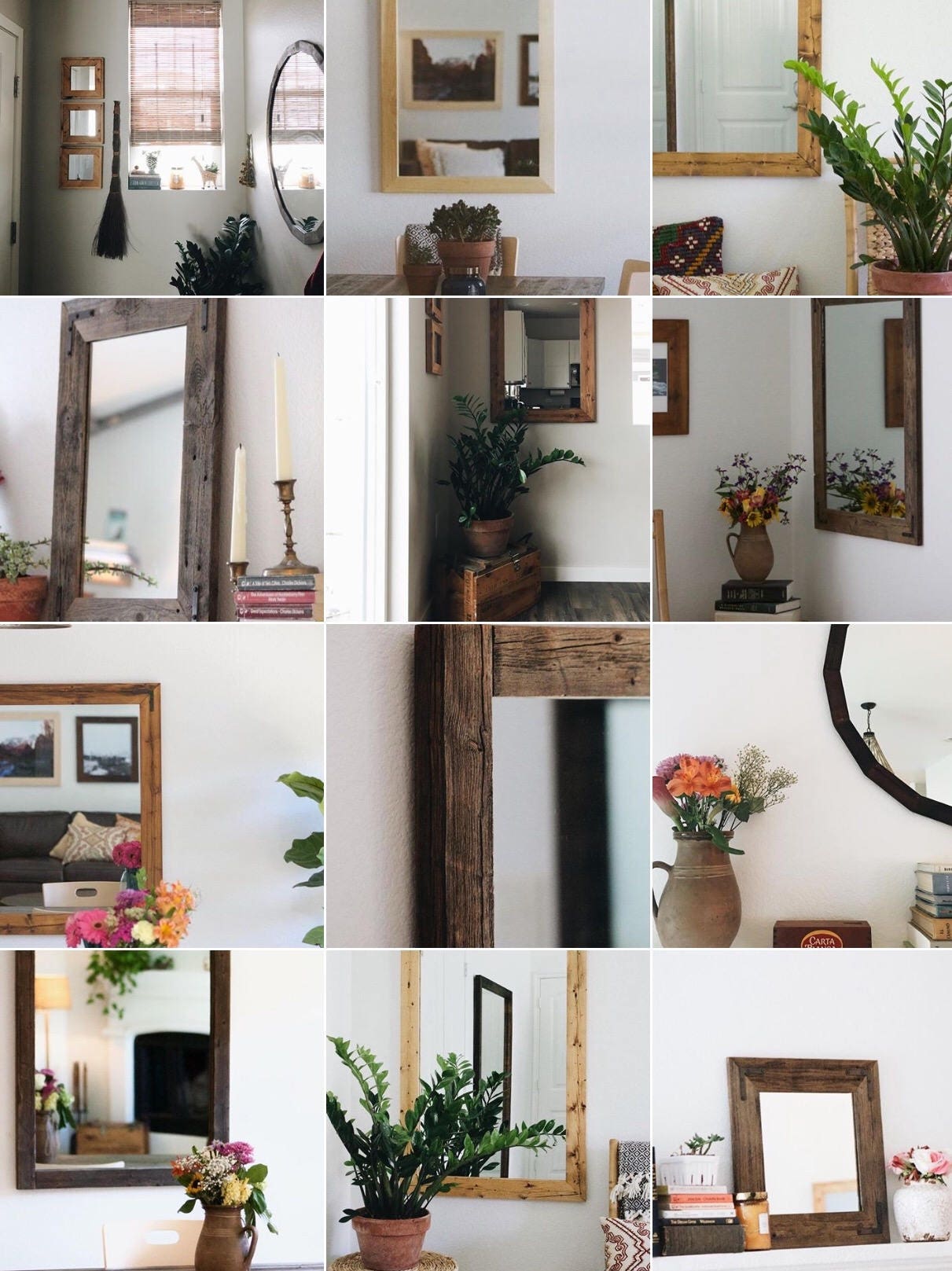 Small Mirror, Small Wood Framed Mirror, Wall Mirror, Reclaimed Wood ...