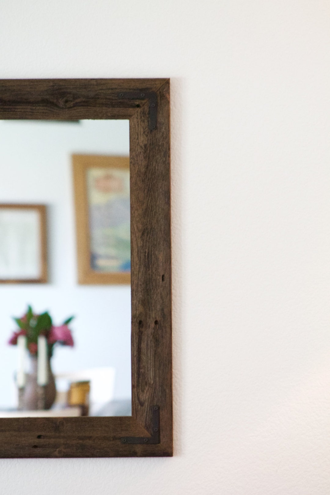 Large Wood Mirror, Rustic Wall Mirror, Large Wall Mirror, Vanity Mirror ...
