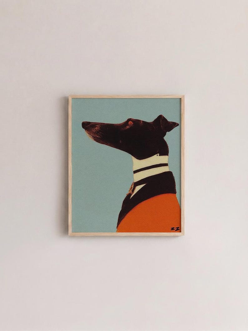 Reginald Dog Portrait Print, Retro Pop Art Wall Art - Etsy