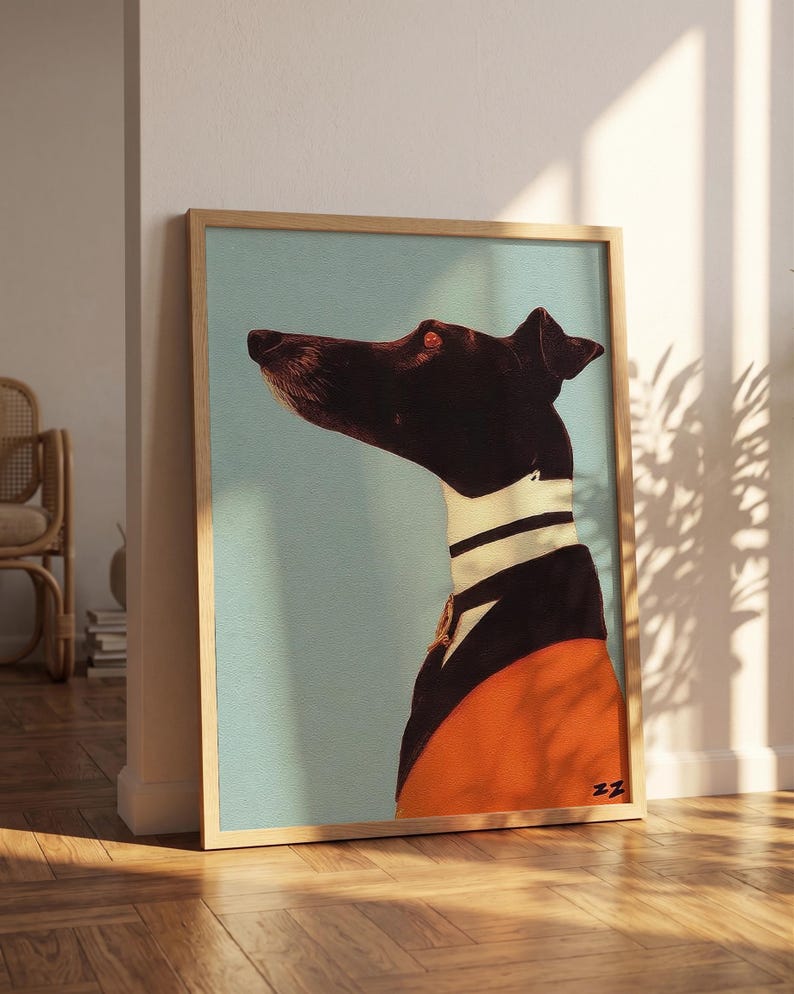 Reginald Dog Portrait Print, Retro Pop Art Wall Art (digital Download ...
