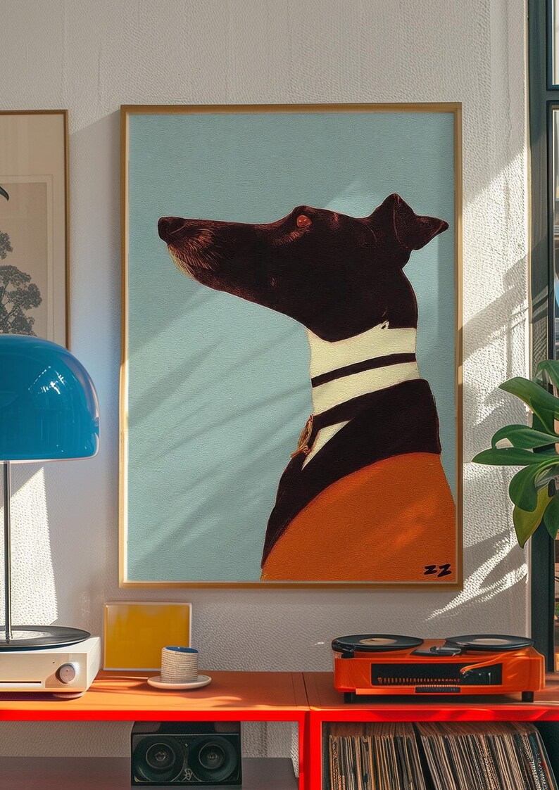 Reginald Dog Portrait Print, Retro Pop Art Wall Art - Etsy