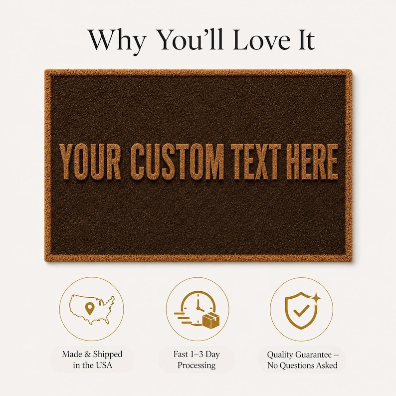 Personalized Family Name Doormat, 3D Carved Relief Welcome Mat, Custom ...