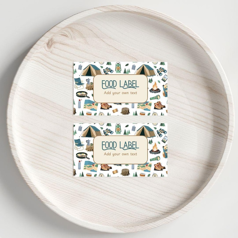 One Happy Camper Editable Food Label, 1st Birthday Place Card, First ...