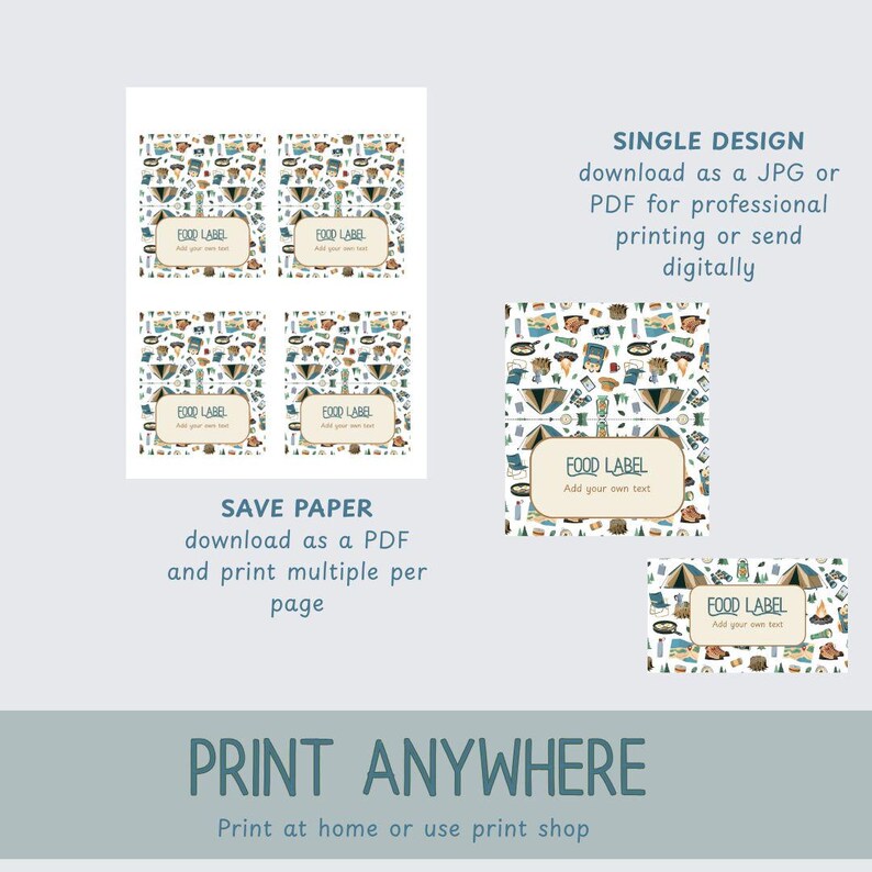 One Happy Camper Editable Food Label, 1st Birthday Place Card, First ...