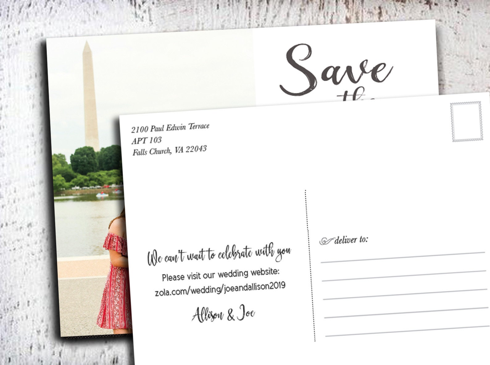Modern Wedding Save the Dates Reception Photo Post Cards | Etsy