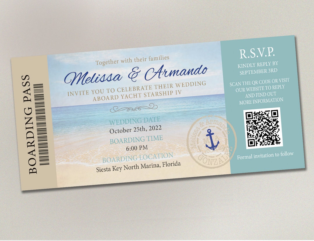 Beach Boarding Pass Physical Mailed MAGNET Sample, Ticket Passport Save ...