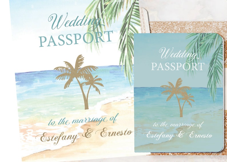 Passport Beach Wedding Invitation Passport Boarding Pass Rose - Etsy