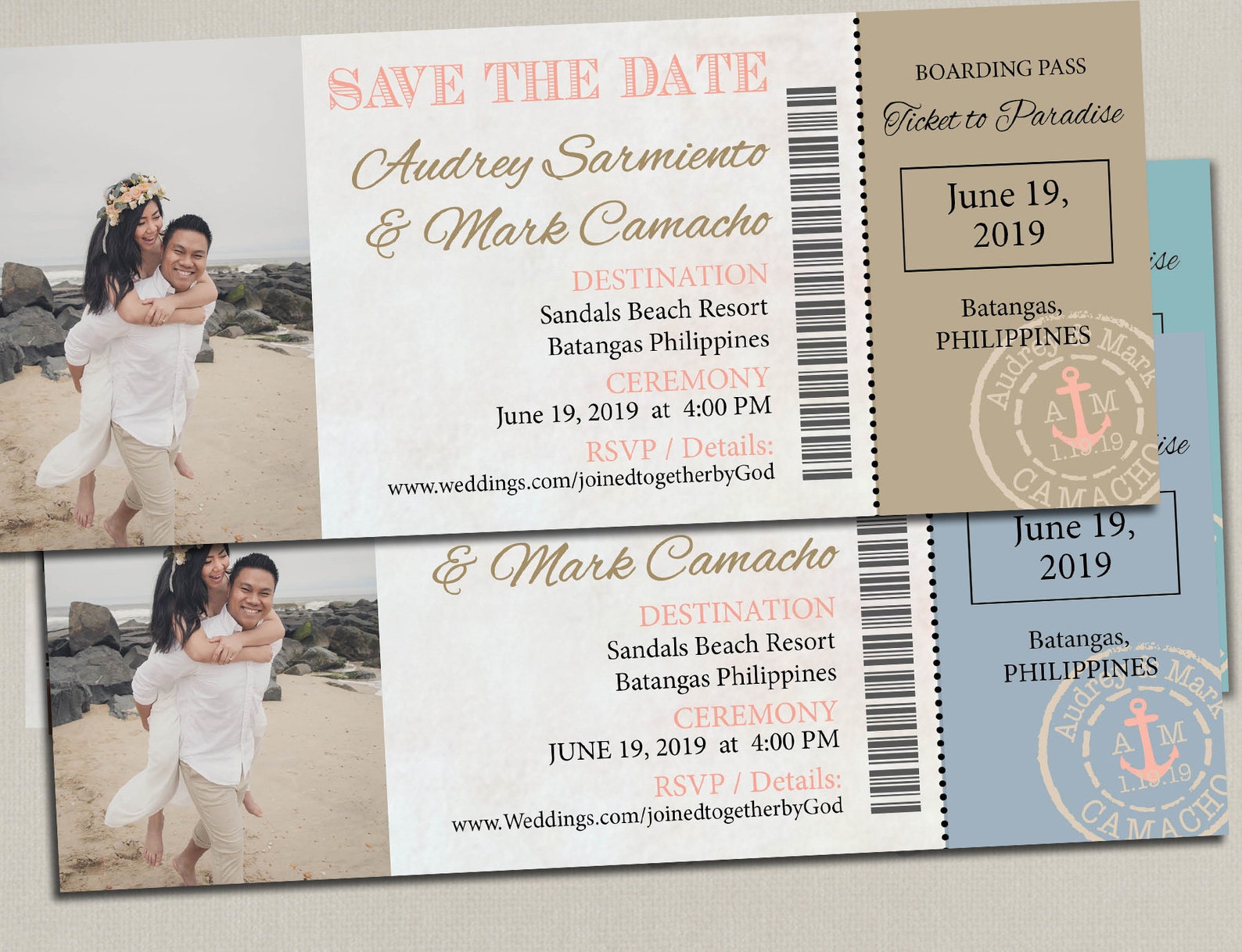 Wedding Boarding Pass Ticket Passport Wedding Save the Date - Etsy