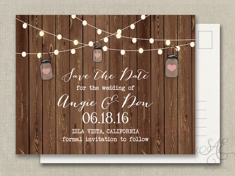 Rustic Wedding Save the Dates Magnets Cards Postcards Rustic - Etsy