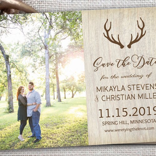 Forest Laser Cut Wedding Invitation Elk Kissing in the Trees | Etsy