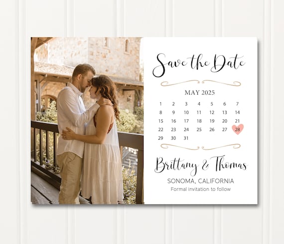 Save Date Postcard Calendar