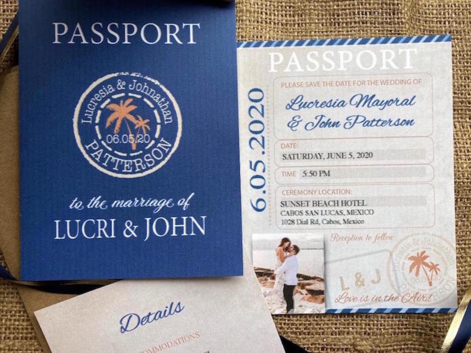 Passport Wedding Invitations Passport Boarding Pass Style Rose Gold ...