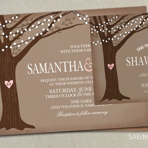 Fall Tree Wedding Invitation Invitations Invites Elopement ...