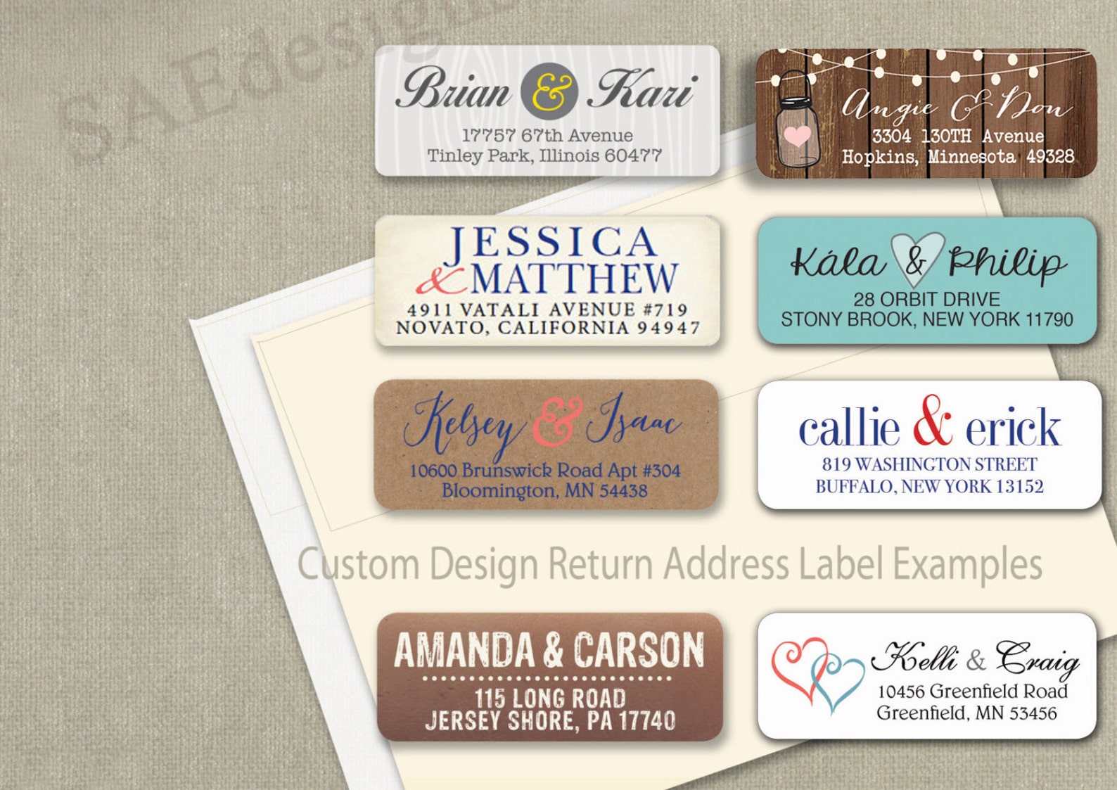 120 Wedding Matching Design Return Address Labels for Save the - Etsy
